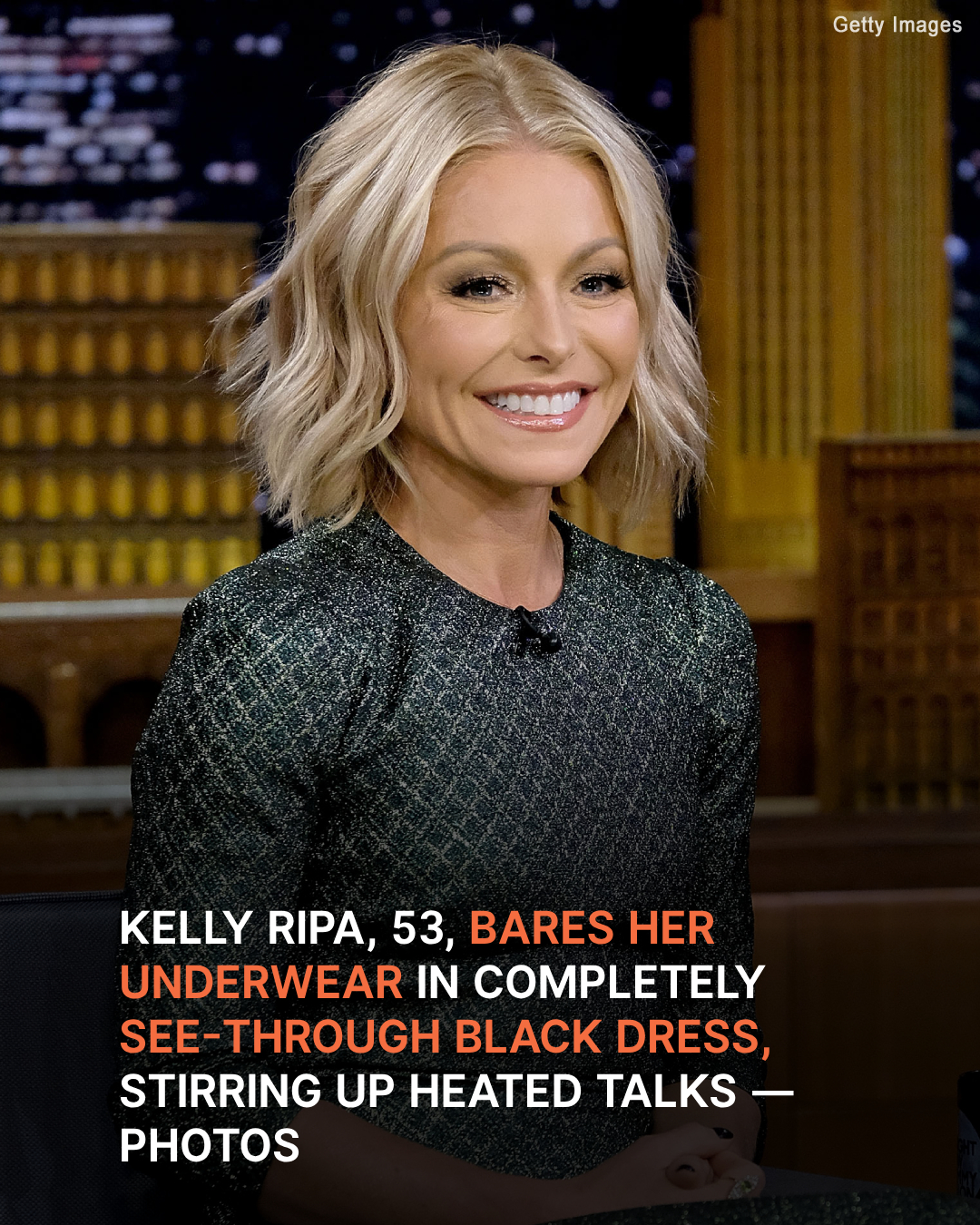 Kelly Ripa 53 Displays Her Figure As She Rocks Sheer Black Gown Igniting Reactions From Fans