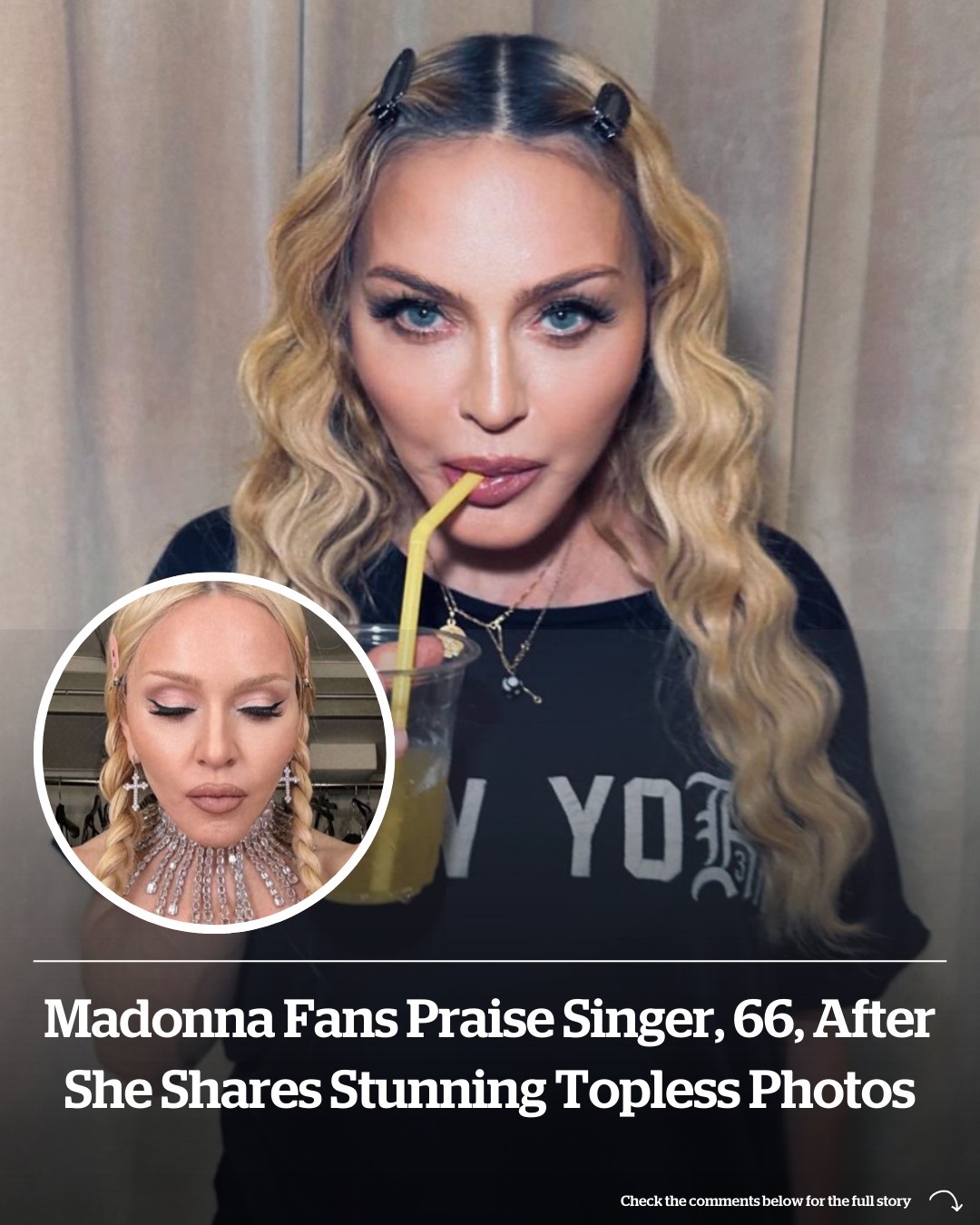 Fans are baffled as Madonna shares posts of her eating topless - Science Techy