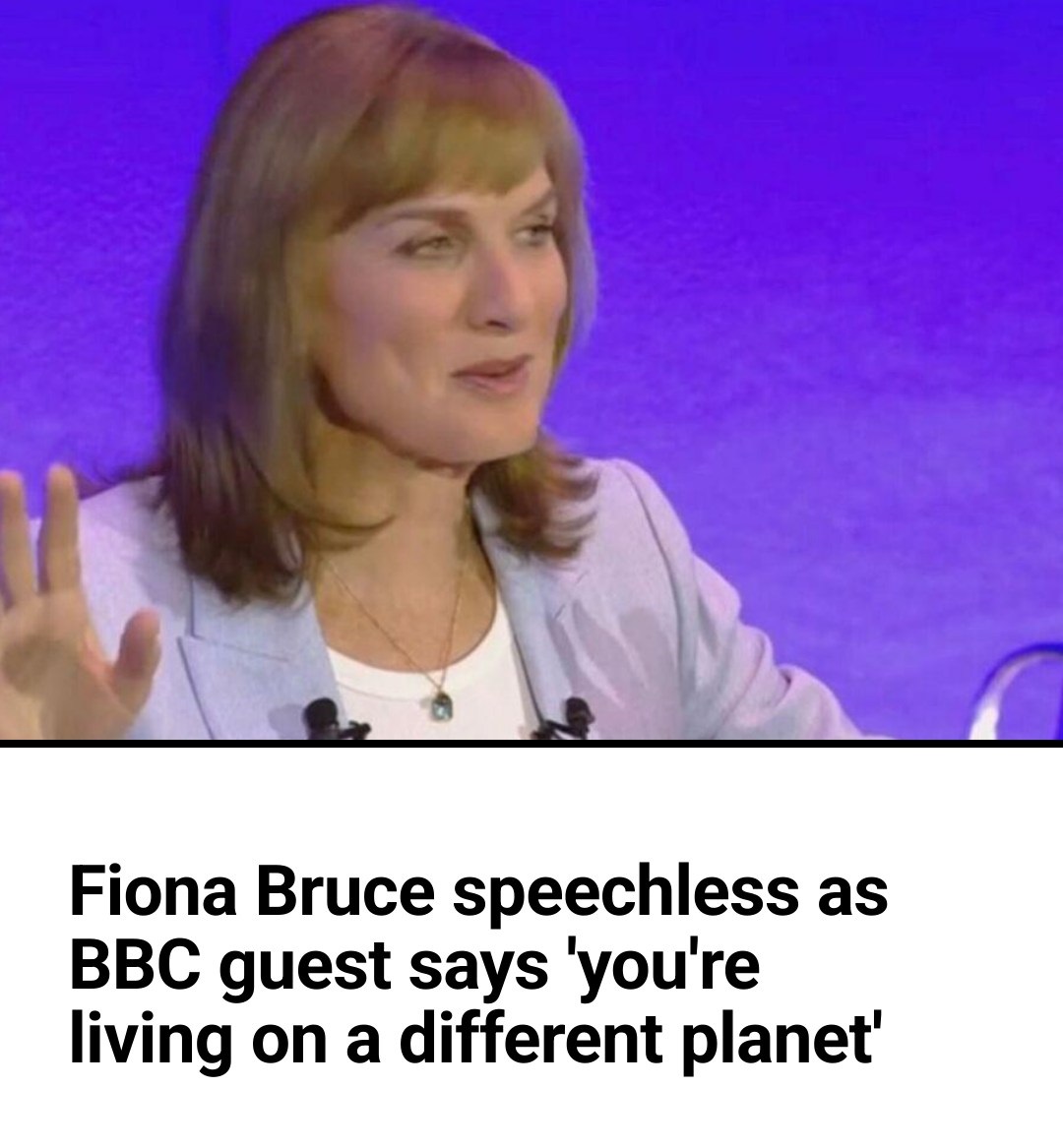 Question Time’s Fiona Bruce speechless as guest says 'you're living on ...