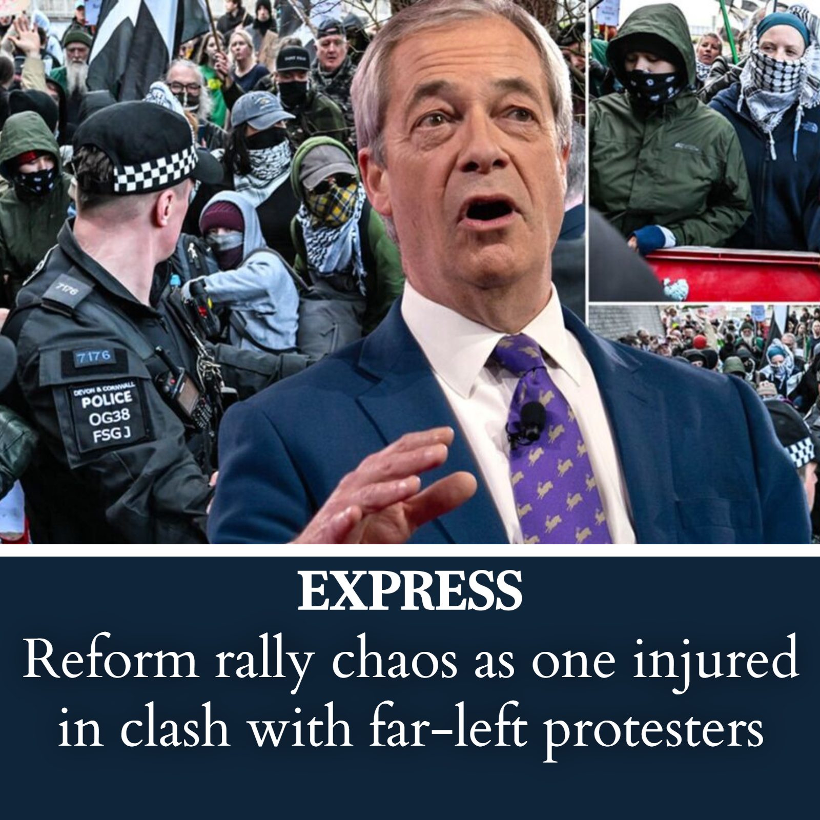Reform rally chaos as one injured in clash with far-left protesters ...