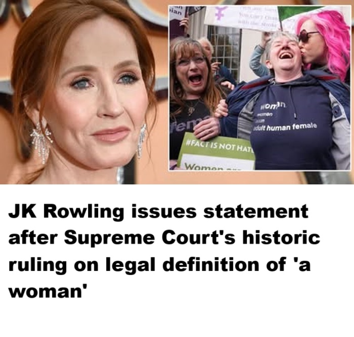 JK Rowling issues statement after Supreme Court's historic ruling on legal definition of 'a ...